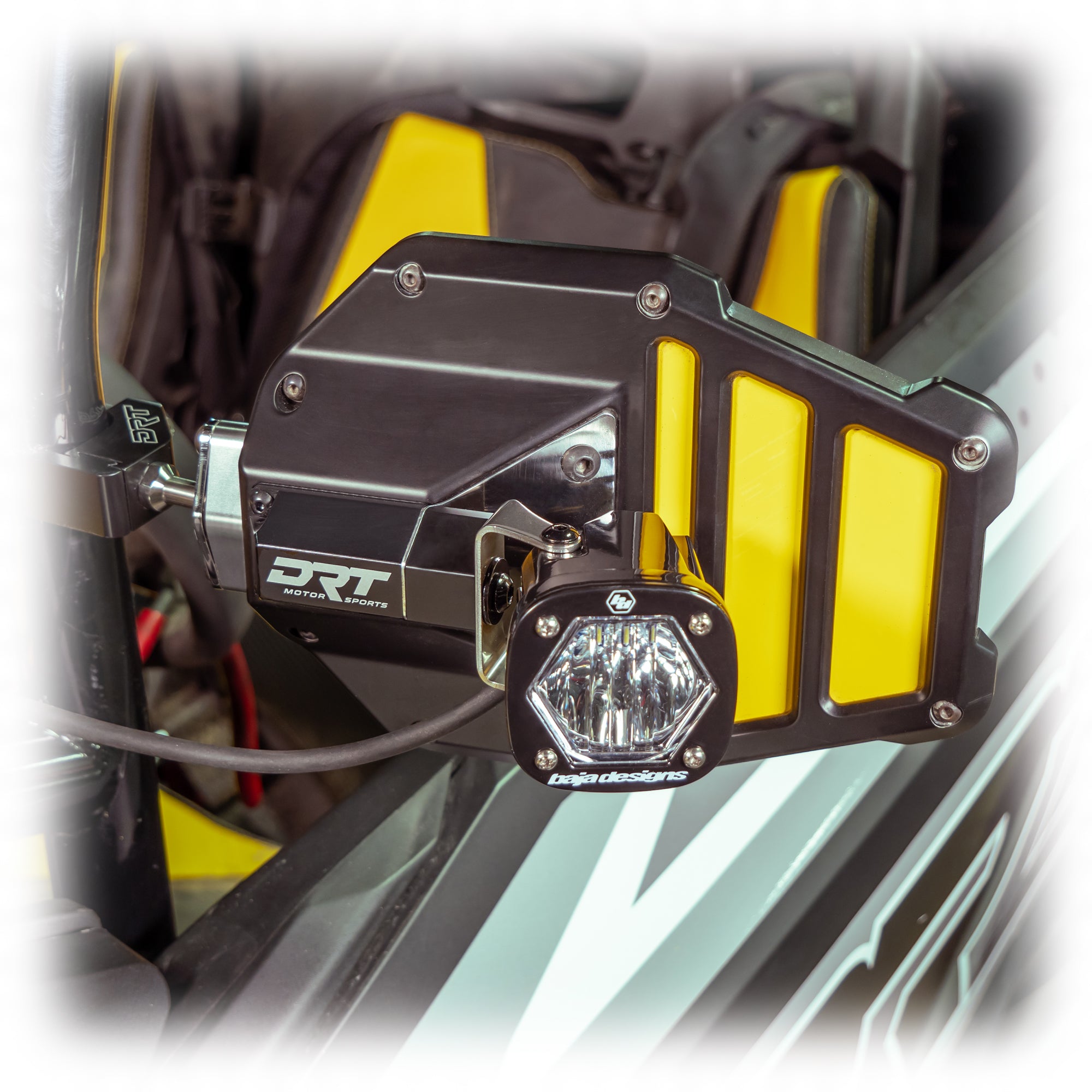 DRT Billet Aluminum Tactical Convex Side Lighted Mirror Set Kit